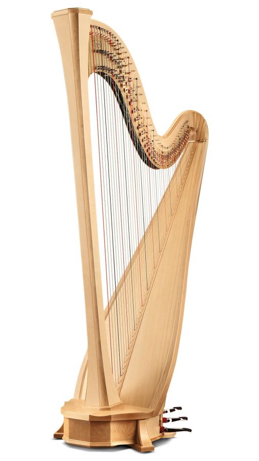 Eine profesionelle kleine Konzertharfe.